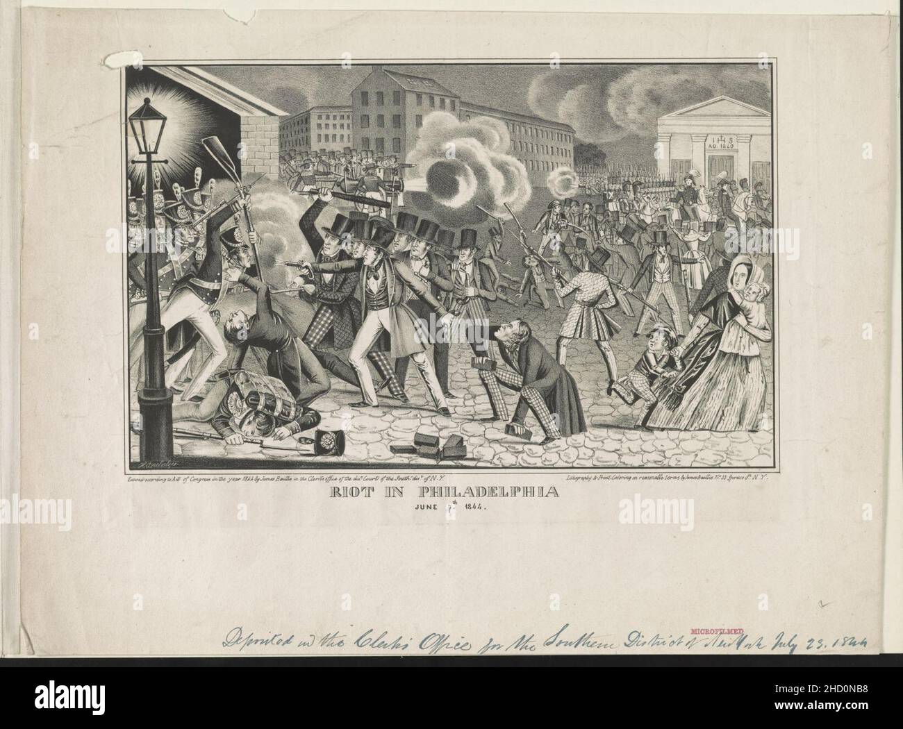 Riot in Philadelphia, June (i.e. July) 7th 1844 - H. Bucholzer Stock ...
