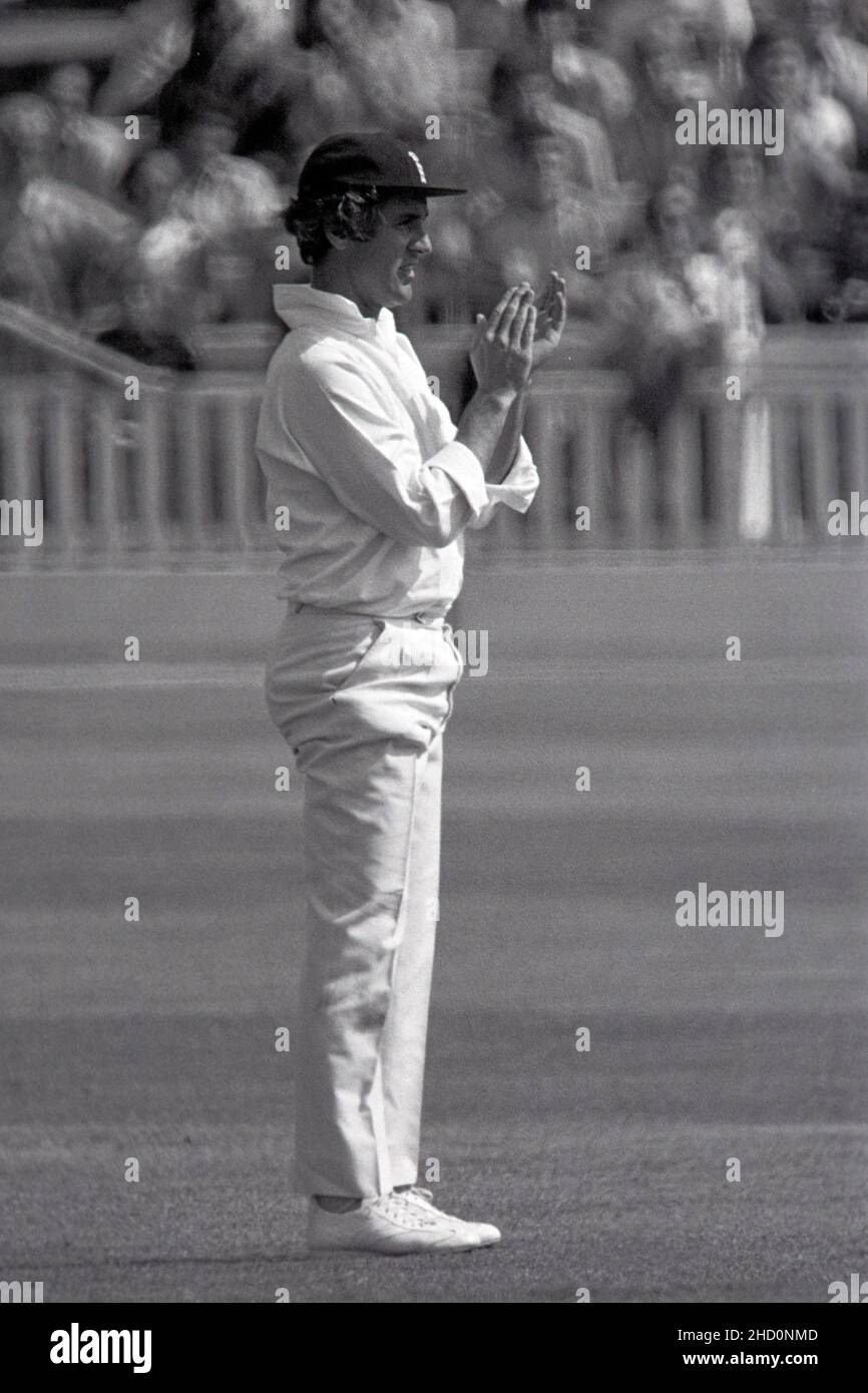 England Captain Mike Brearley applauds his team, England vs New Zealand ...