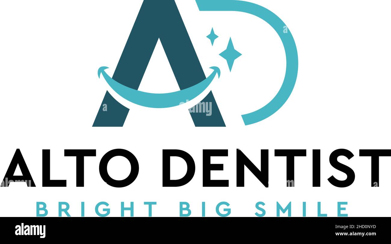 Flat Letter Mark Initial ALTO DENTIST logo design Stock Vector Image ...