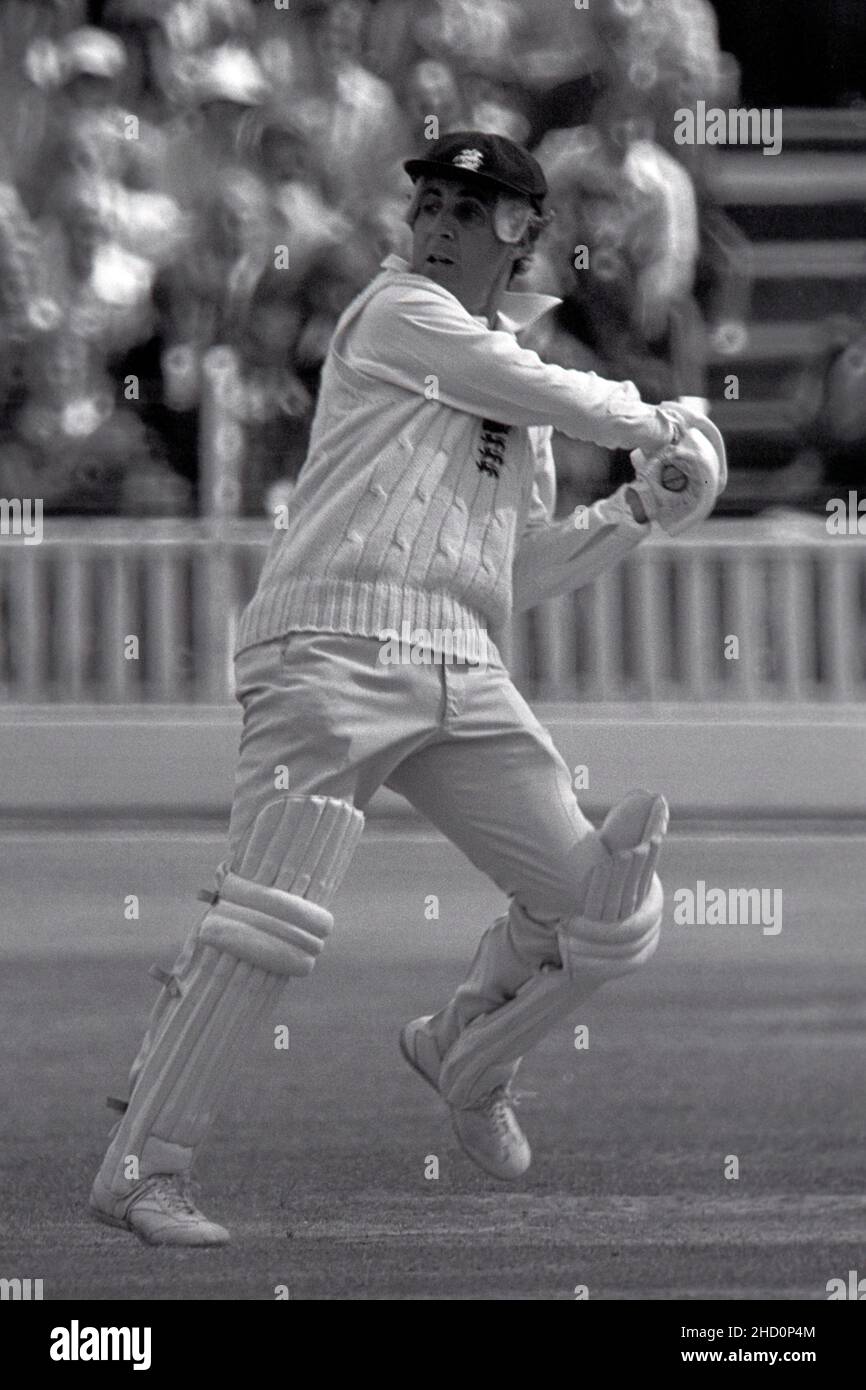 Mike Brearley (Captain) batting for England, England vs New Zealand ...