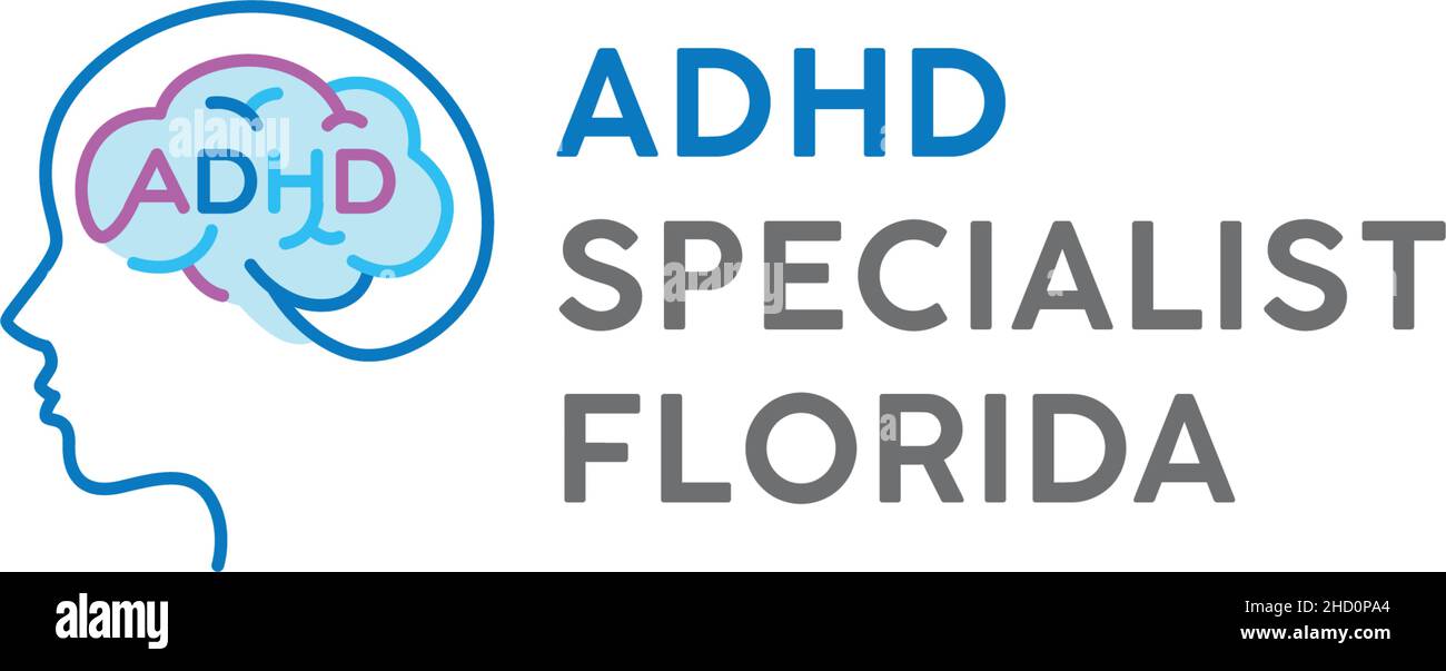 Modern ADHD SPECIALIST FLORIDA Brain Logo design Stock Vector Image ...