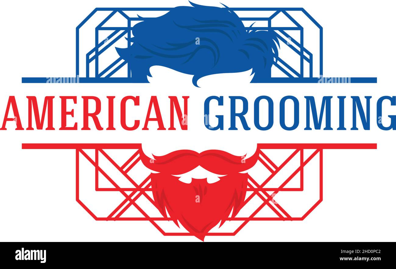 Modern Colorful AMERICAN GROOMING logo design Stock Vector Image & Art ...