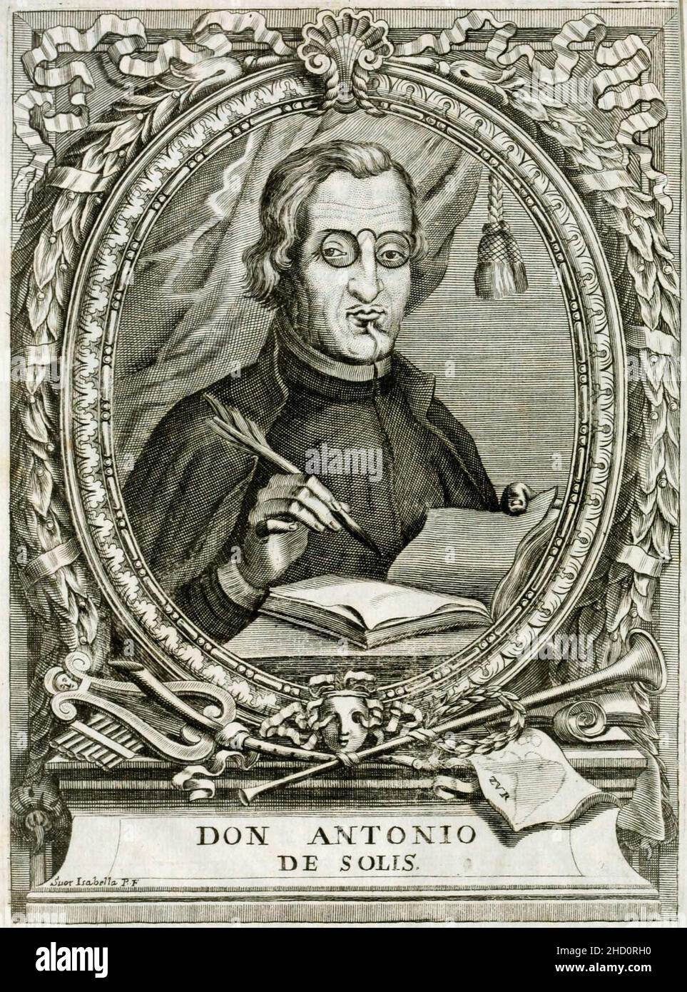 Ritratto di Don Antonio De Solis in un incisione a bulino di Suor ...