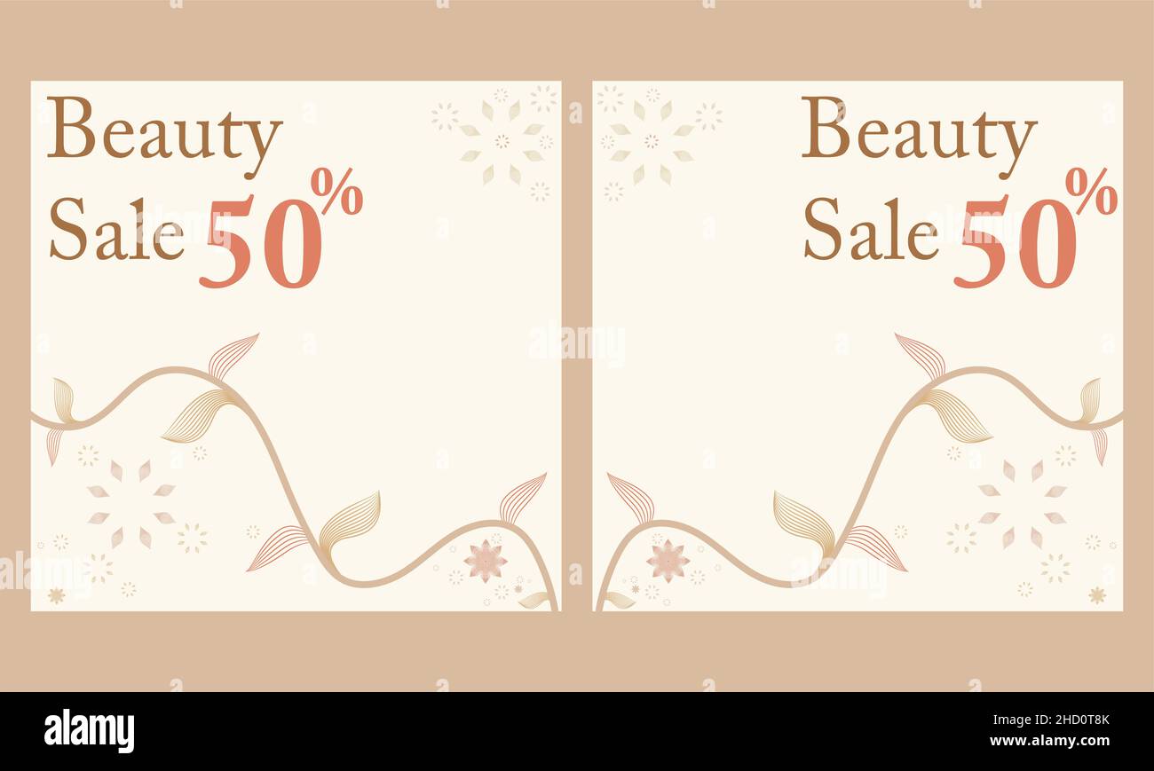 beauty sale social media post template design Stock Photo - Alamy