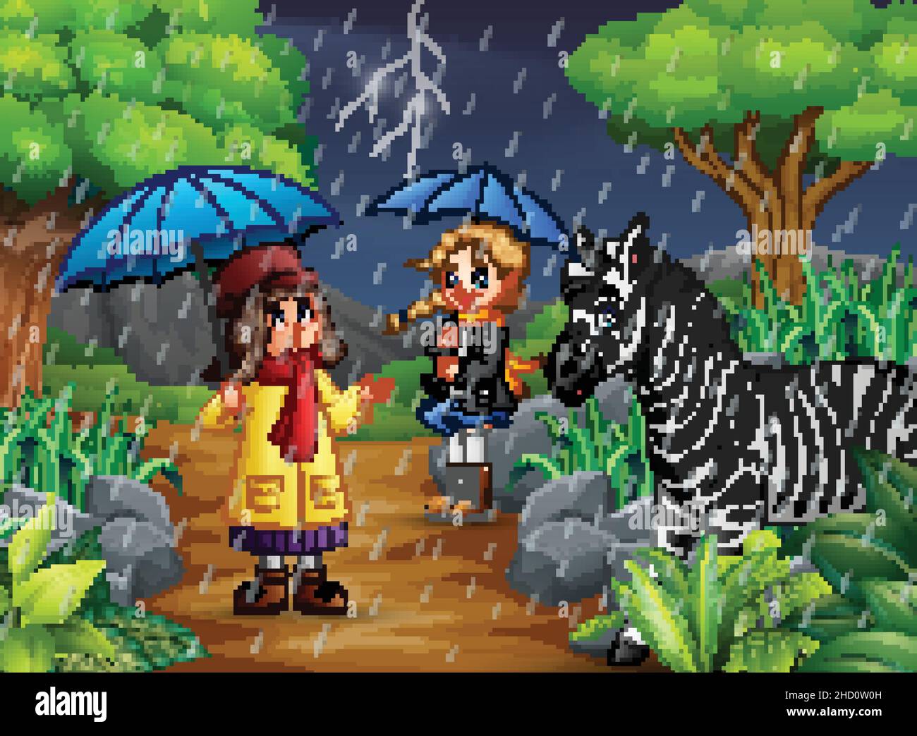 Umbrella under sky Stock Vector Images - Alamy