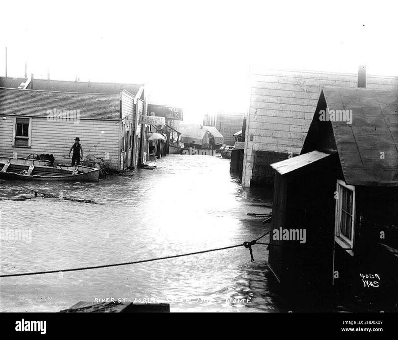 River St flooded after a storm, Nome, Alaska, 1902 Stock Photo - Alamy