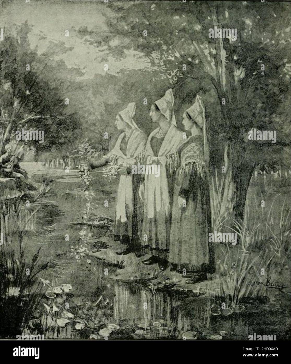 Rives du Clain - illustration Stock Photo - Alamy