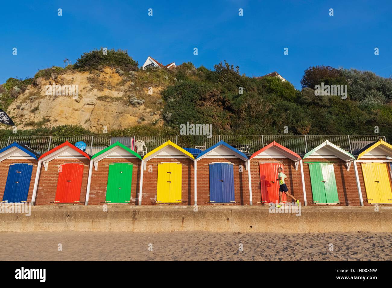 England, Dorset, Isle of Purbeck, Swanage, Swanage Beach, Colourful ...