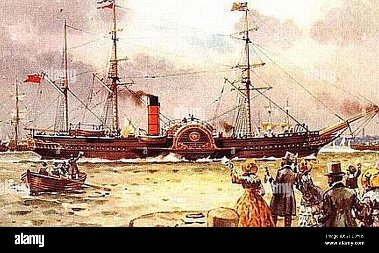 RMS Britannia 1840 paddlewheel Stock Photo - Alamy