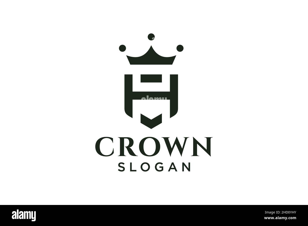 vintage crown logo and letter H symbol. Modern luxury brand element ...
