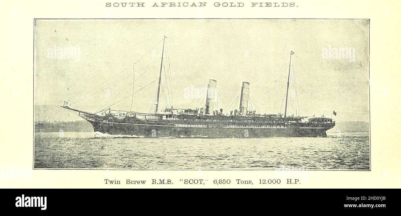 RMS Scot - South African Mail Service 1893 Stock Photo - Alamy