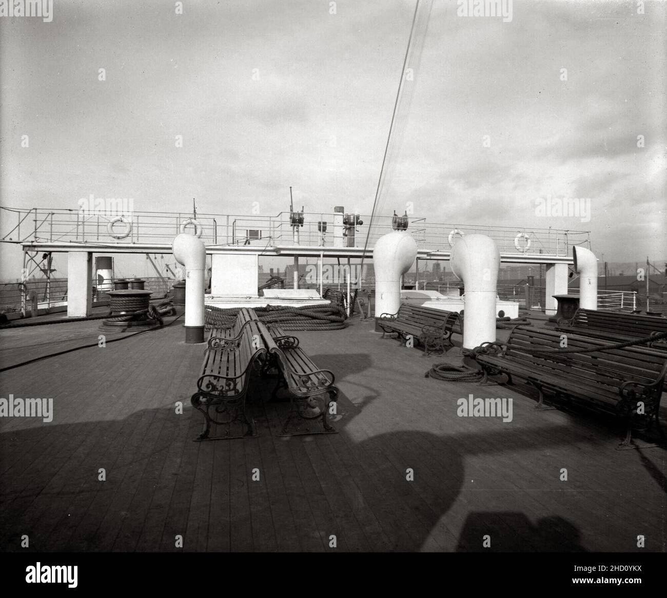 RMS Olympic 3rd Class Promenade Deck Stock Photo - Alamy