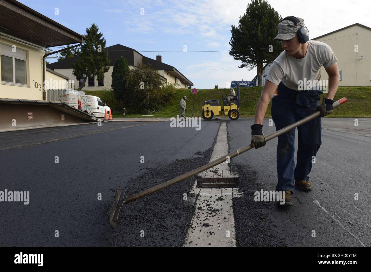 Road Crew Maintains Asphalt Stock Photo - Alamy