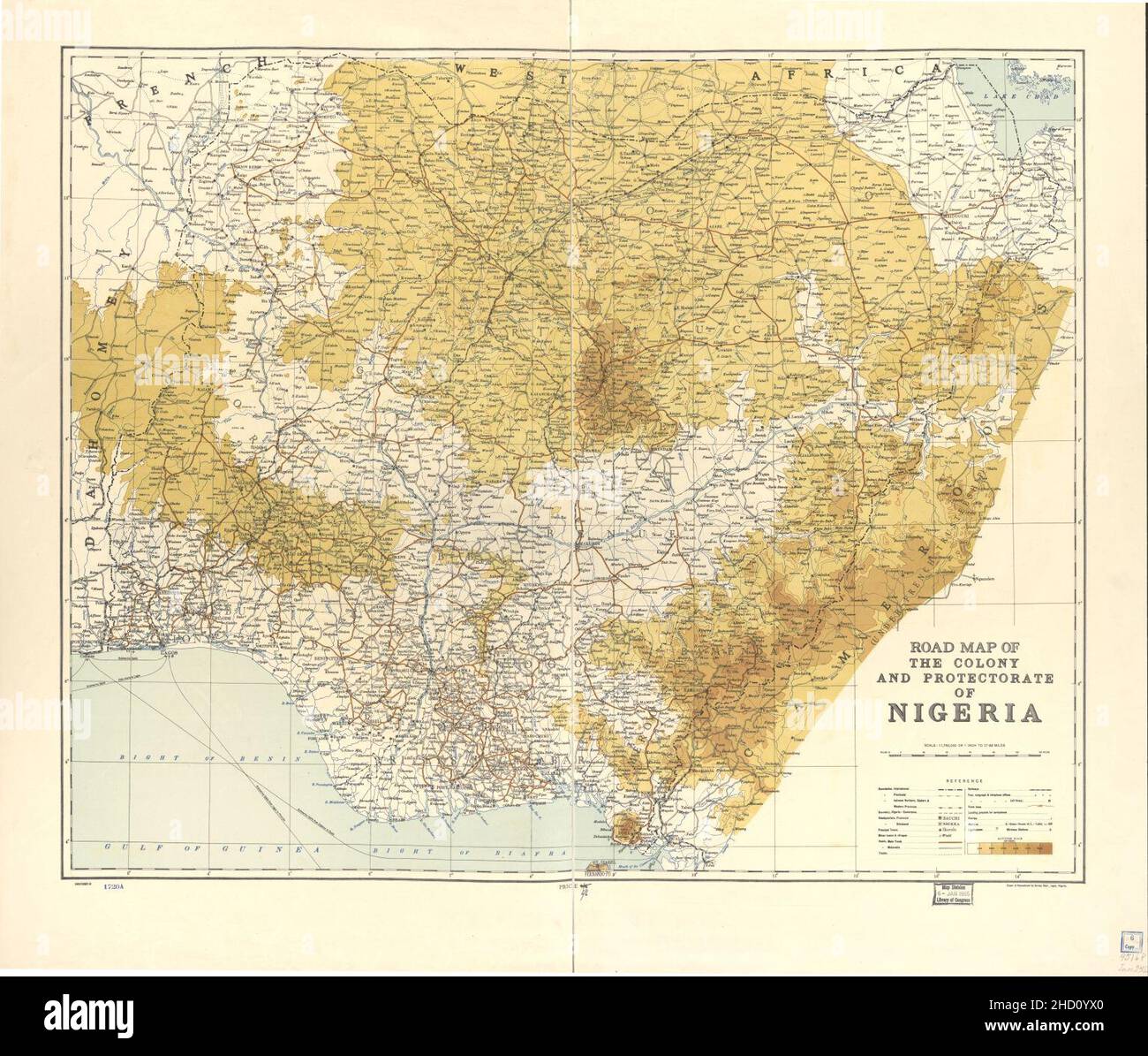 Road map of the colony and protectorate of Nigeria Stock Photo - Alamy