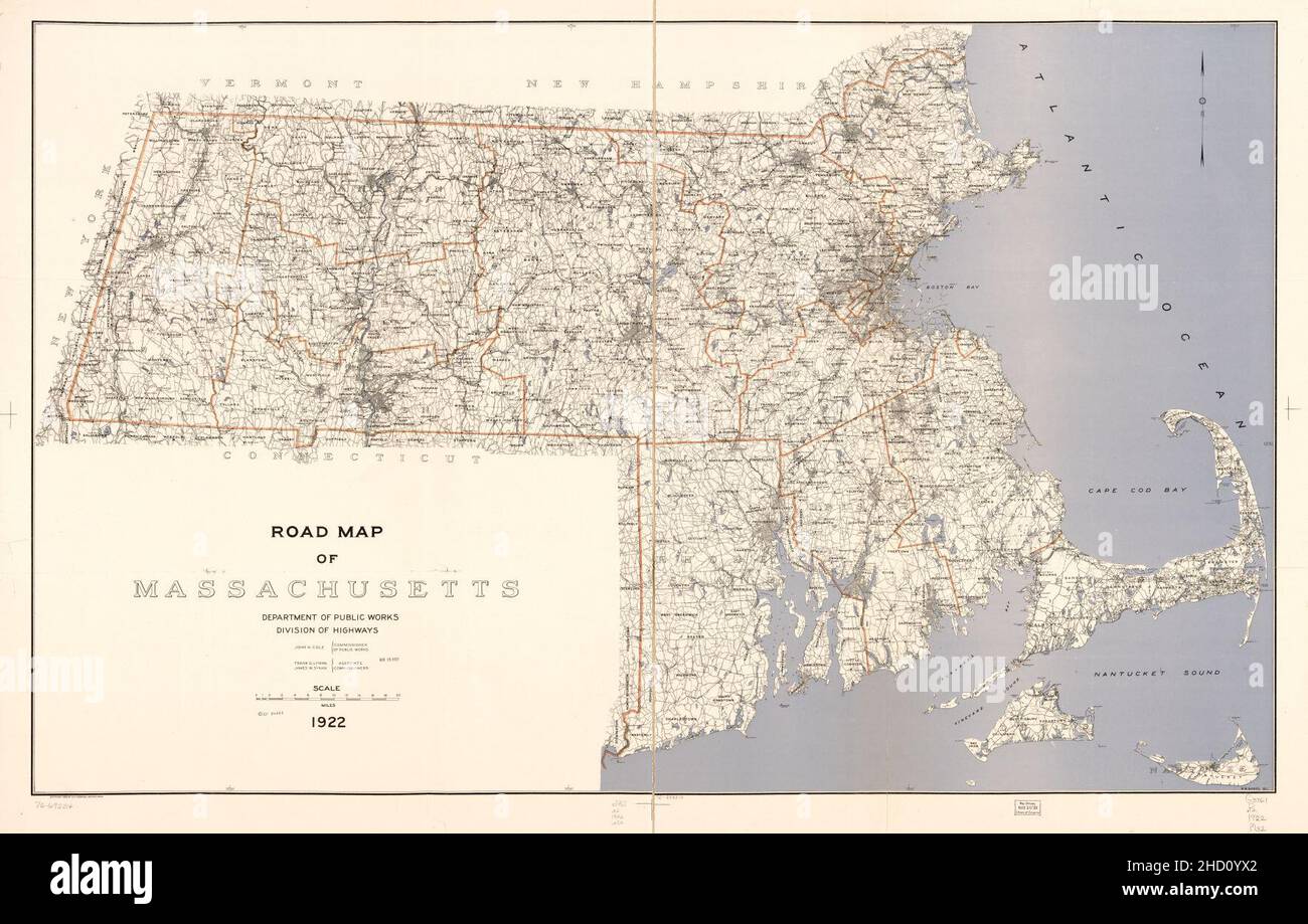 Road map of Massachusetts Stock Photo - Alamy