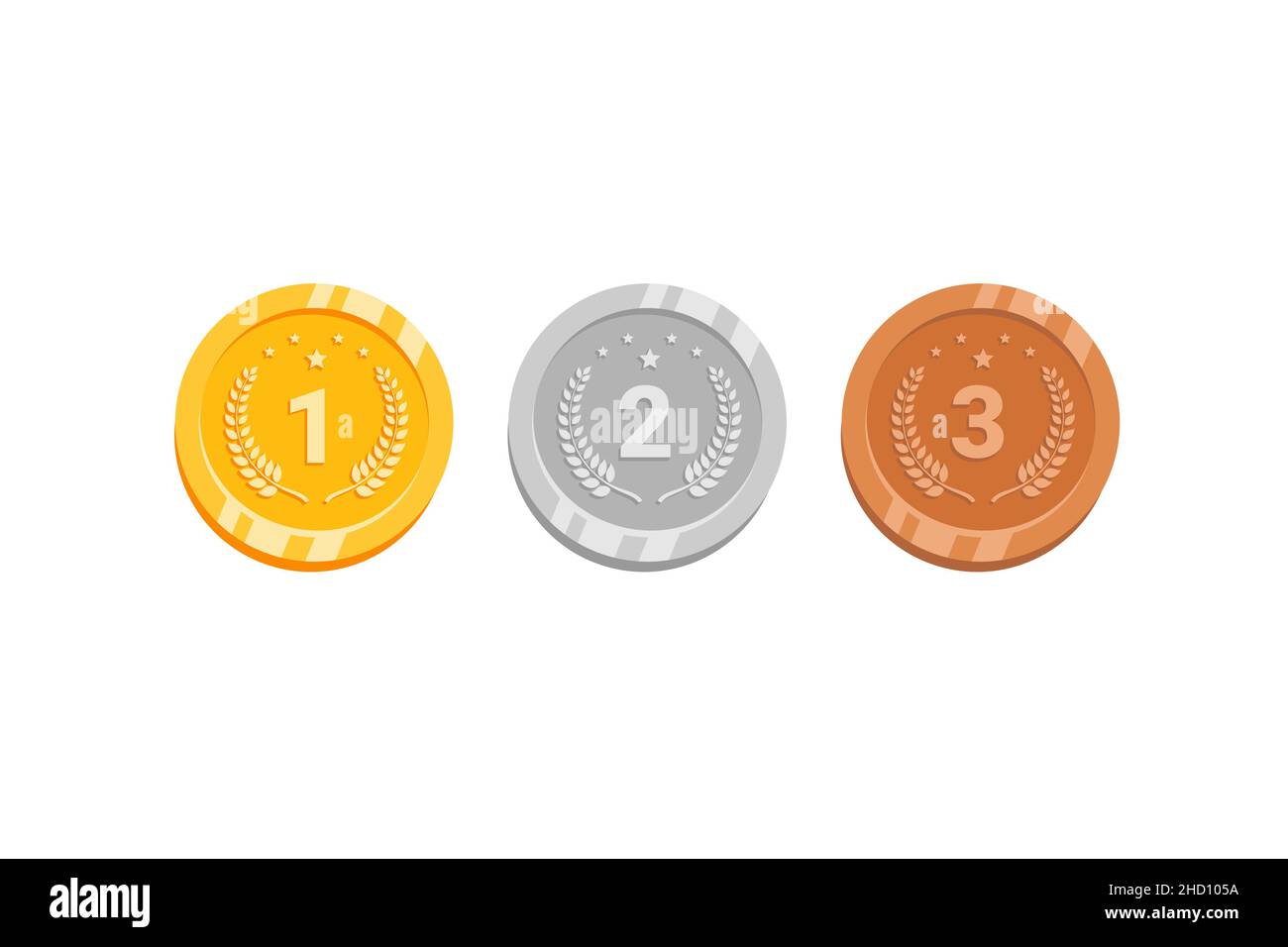 Game coins set. Rank medals for game Stock Photo - Alamy