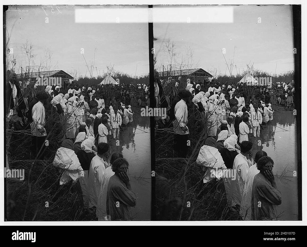Road to Jericho, Jordan, etc. Russian pilgrims at the River Jordan in ...