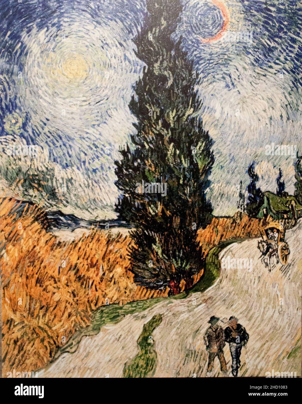 Road with Cypress and Star (JH 1982) - My Dream Stock Photo - Alamy