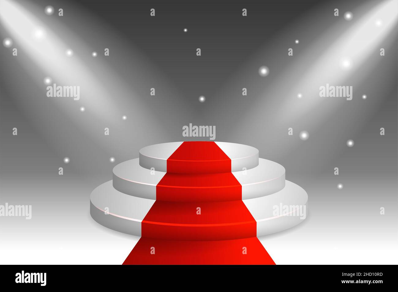 Stage podium scene with lighting and red carpet for Award Ceremony ...