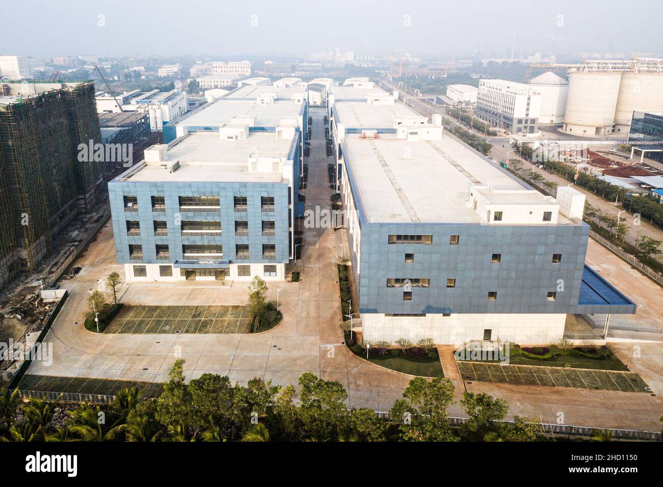 Yangpu. 2nd Jan, 2022. Aerial photo taken on Jan. 2, 2022 shows a ...