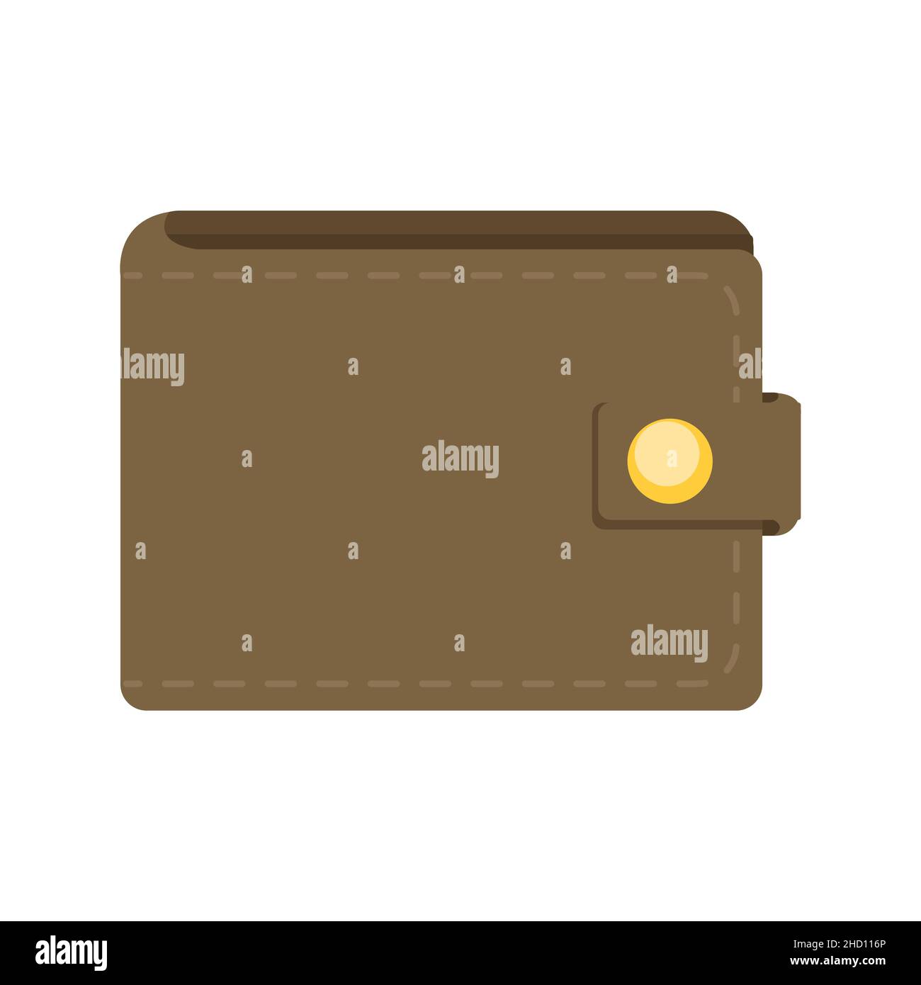 brown leather two fold wallet cartoon vector illustration isolated ...