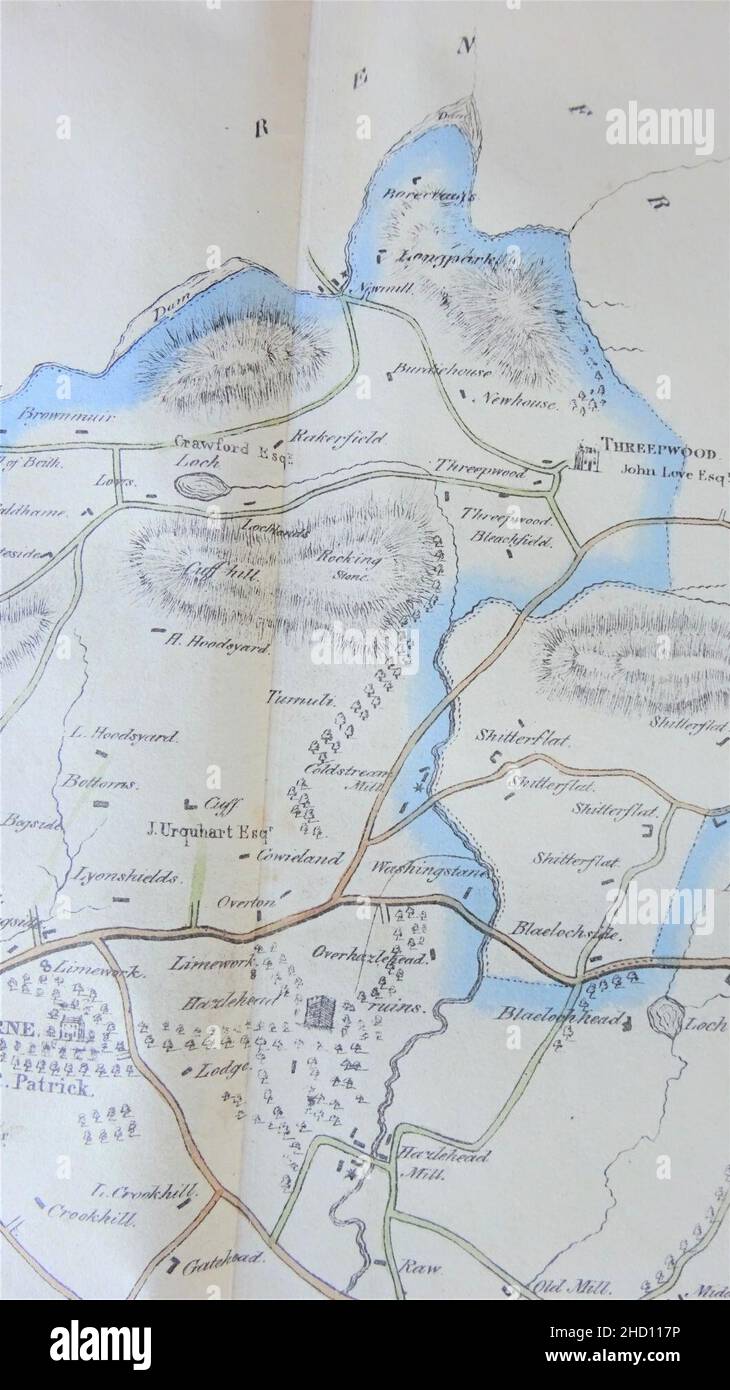 Robert Aitken's 1829 map of Beith, North Ayrshire Stock Photo - Alamy