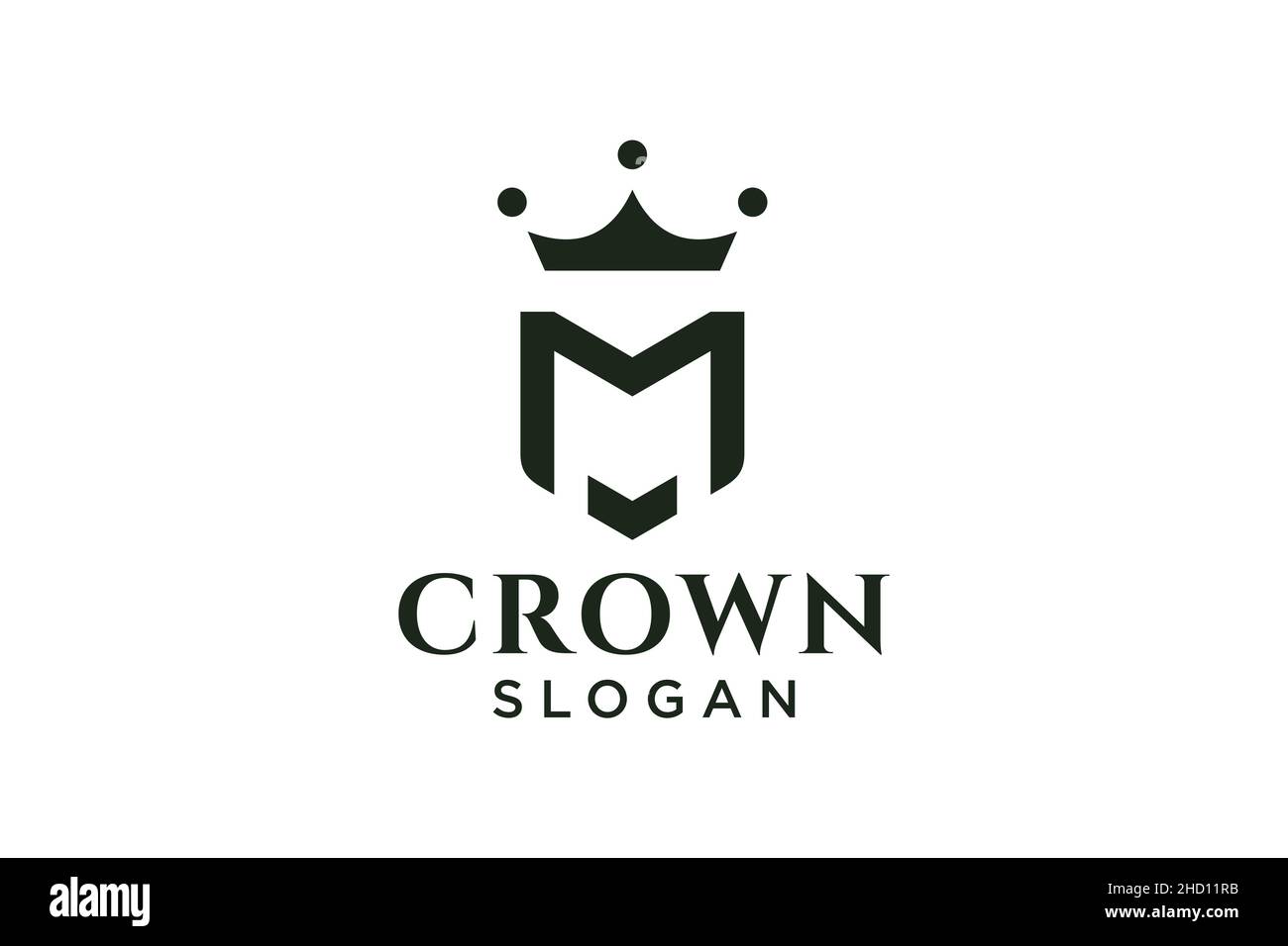 vintage crown logo and letter M symbol. Modern luxury brand element ...