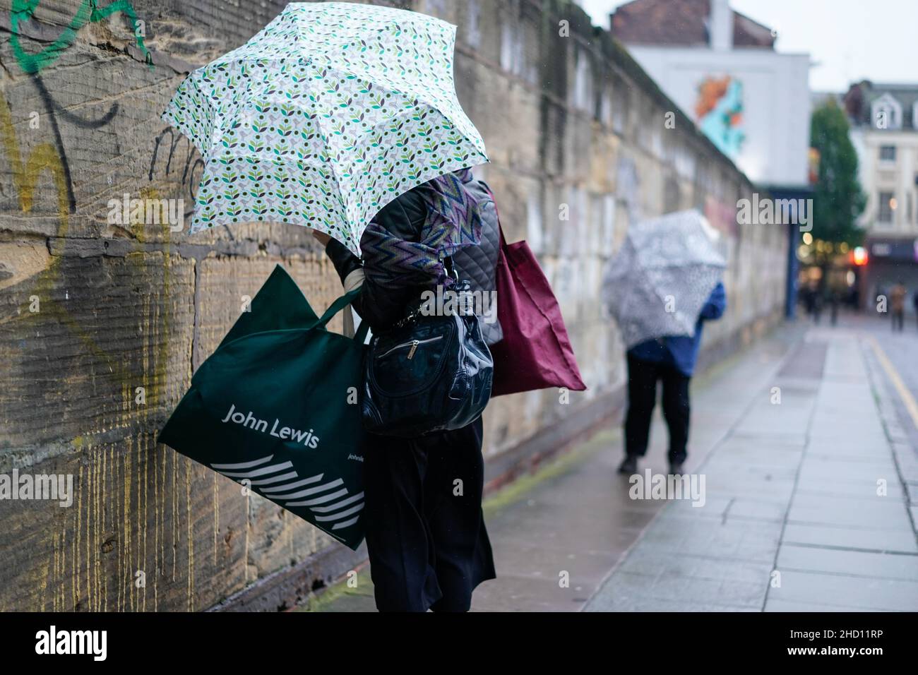 Out and about in Liverpool City Centre in the rain Stock Photo - Alamy