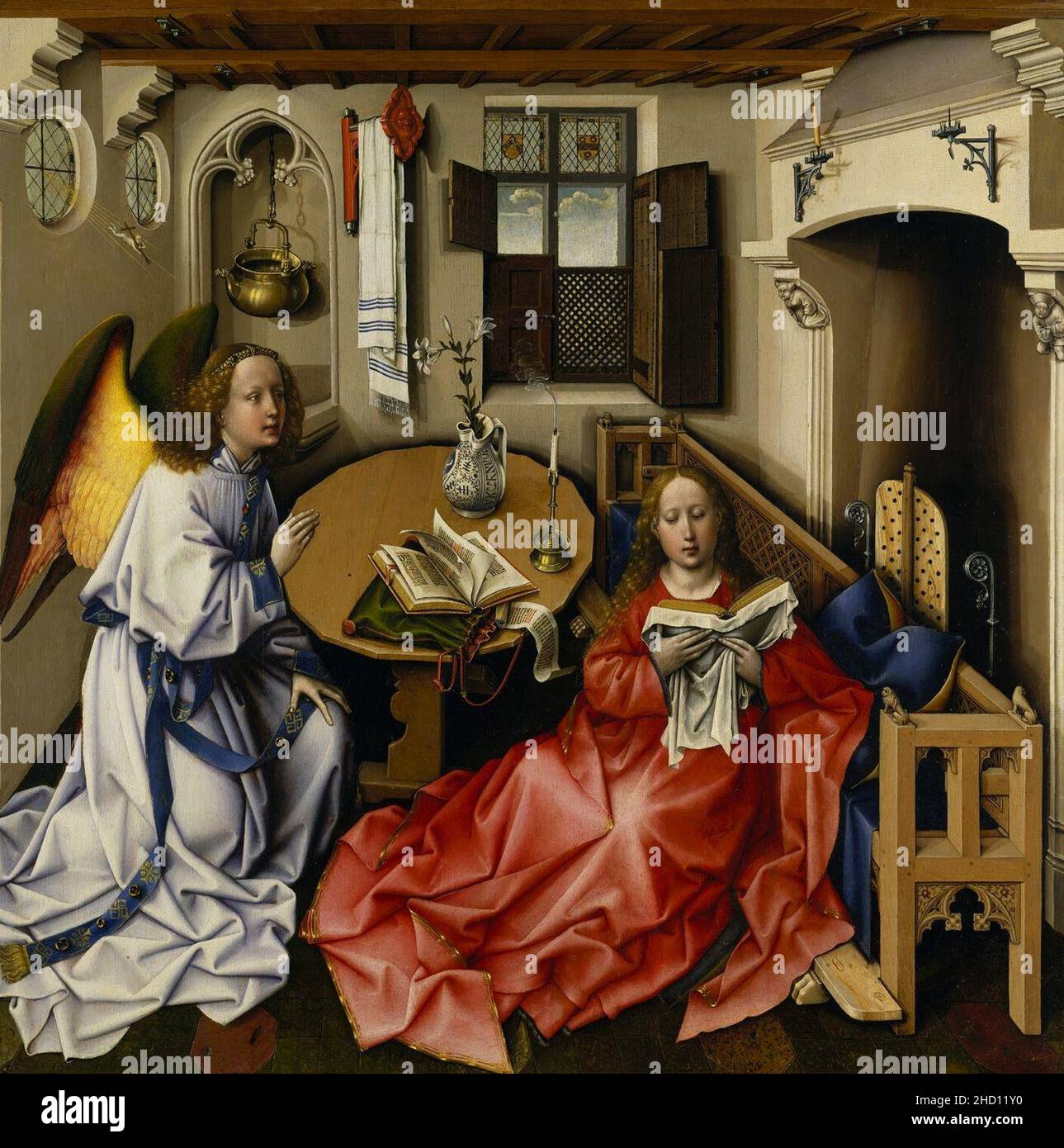 Robert Campin - Triptych with the Annunciation, known as the ''Merode Altarpiece'' Stock Photo ...
