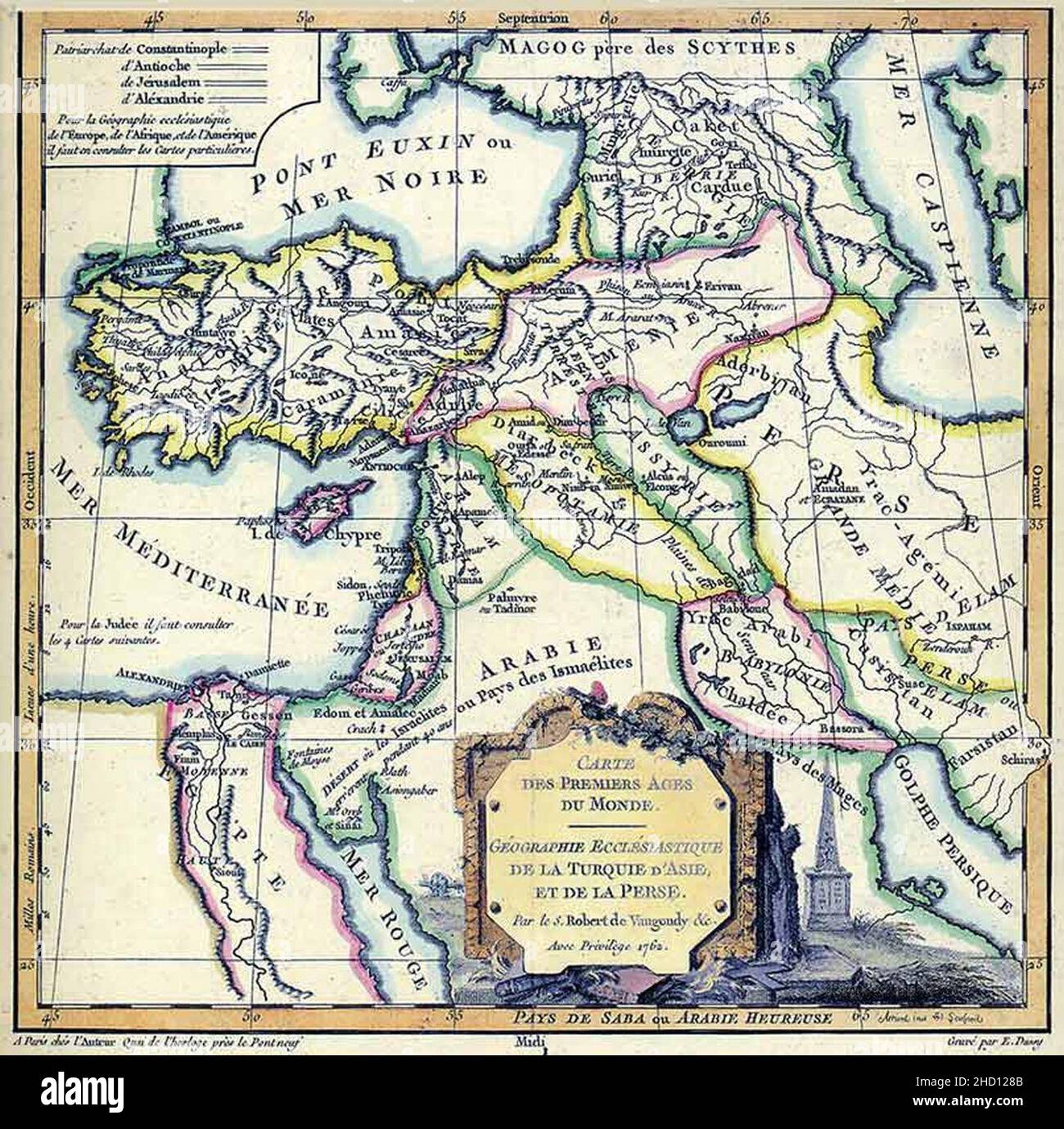Robert de Vaugondy. Map of the Early Ages of the World. 1762 Stock ...