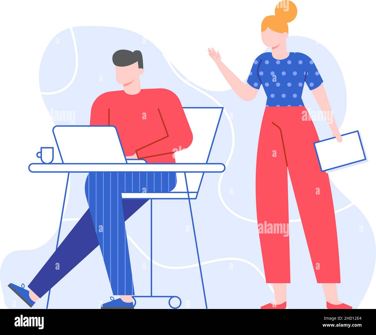 Boss give task office worker at computer Stock Vector Image & Art - Alamy