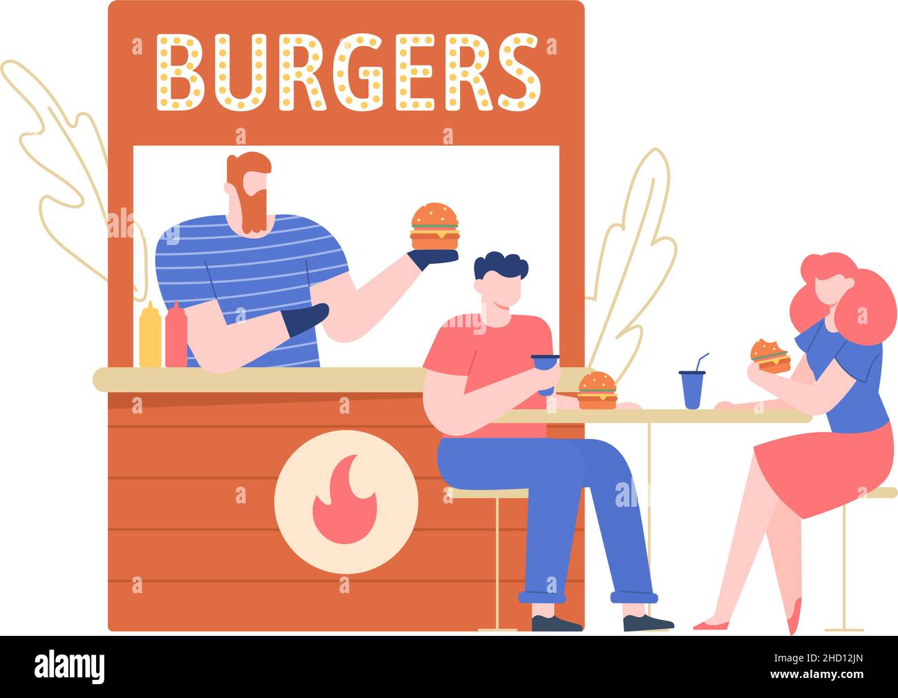 Street vendor table Stock Vector Images - Alamy