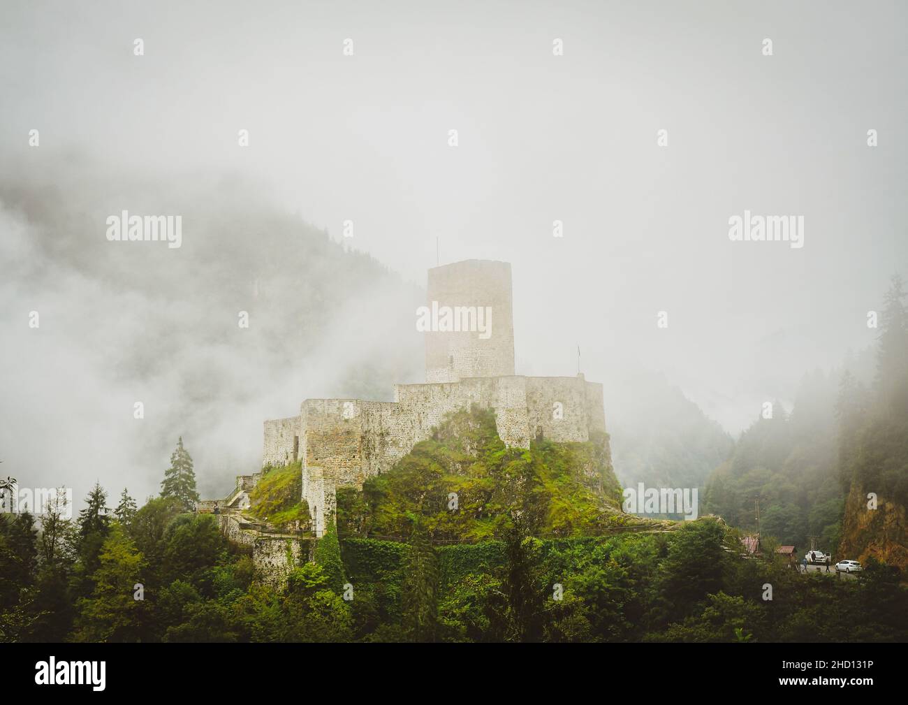 Zilkale medieval Castle Camlihemsin in fritina valley in Rize, Turkey ...