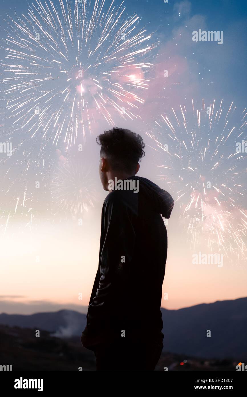 Boy fireworks hi-res stock photography and images - Alamy