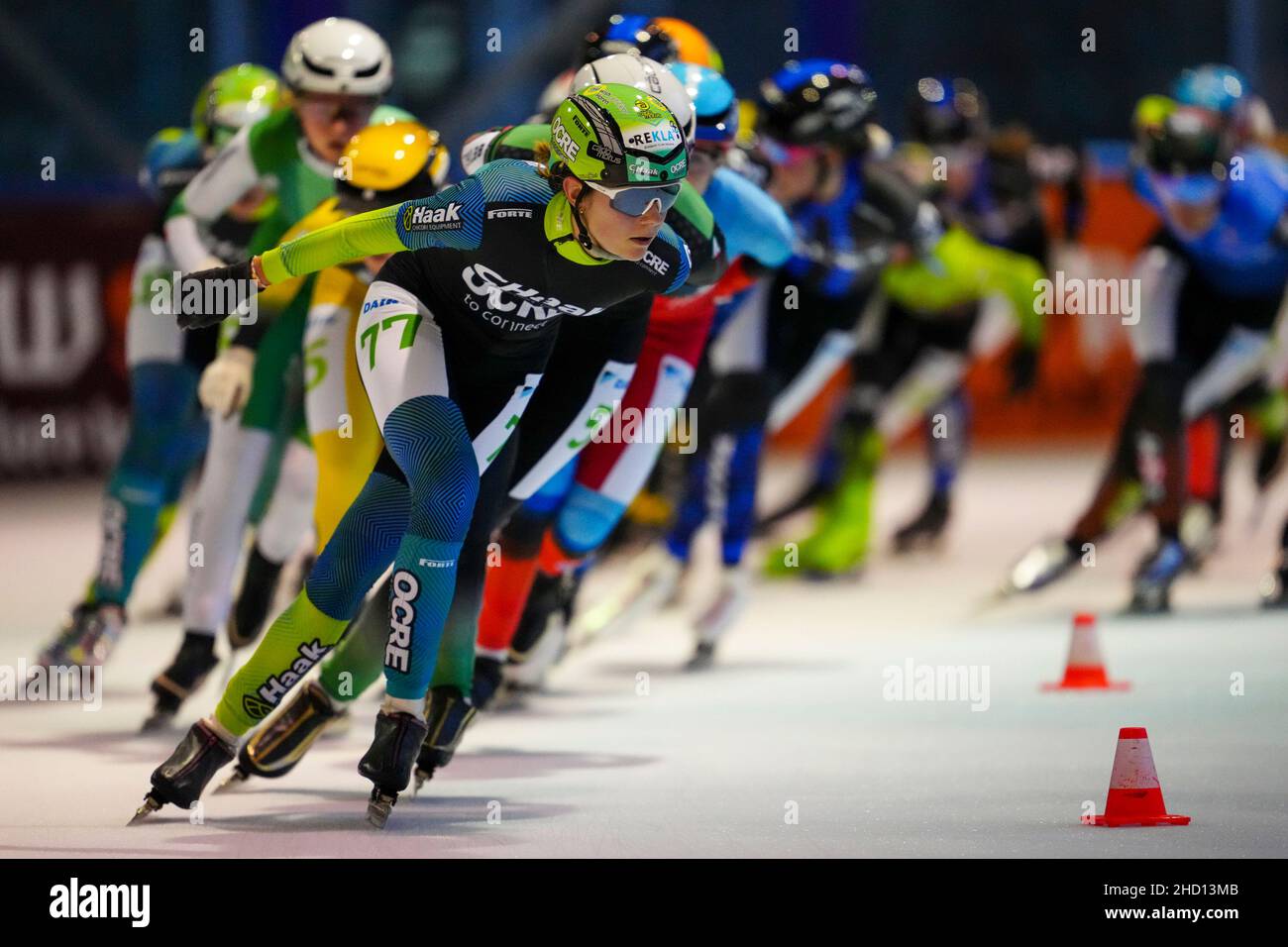 ALKMAAR, NETHERLANDS - JANUARY 1: Anne Leltz during the KNSB Dutch ...