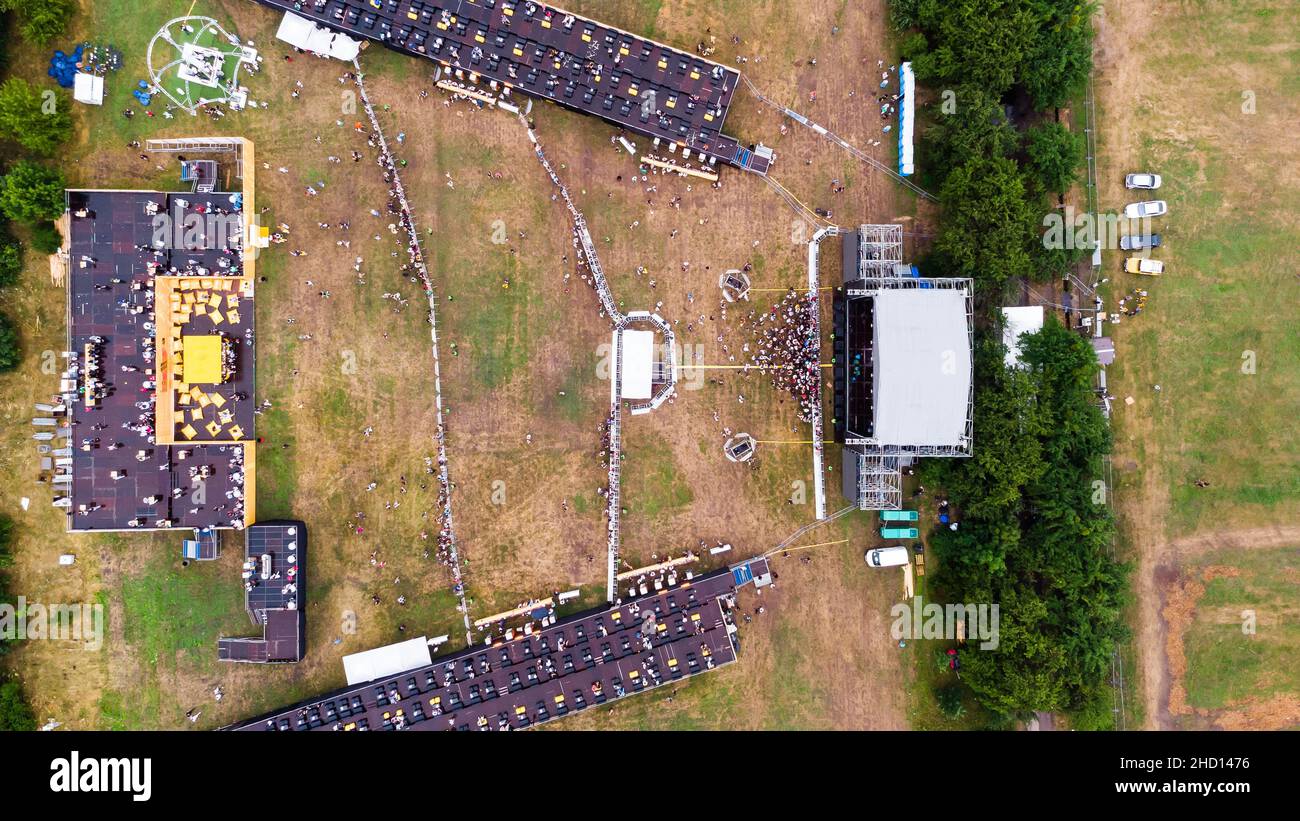 Festival field, concert in the field, background and stage Stock Photo ...