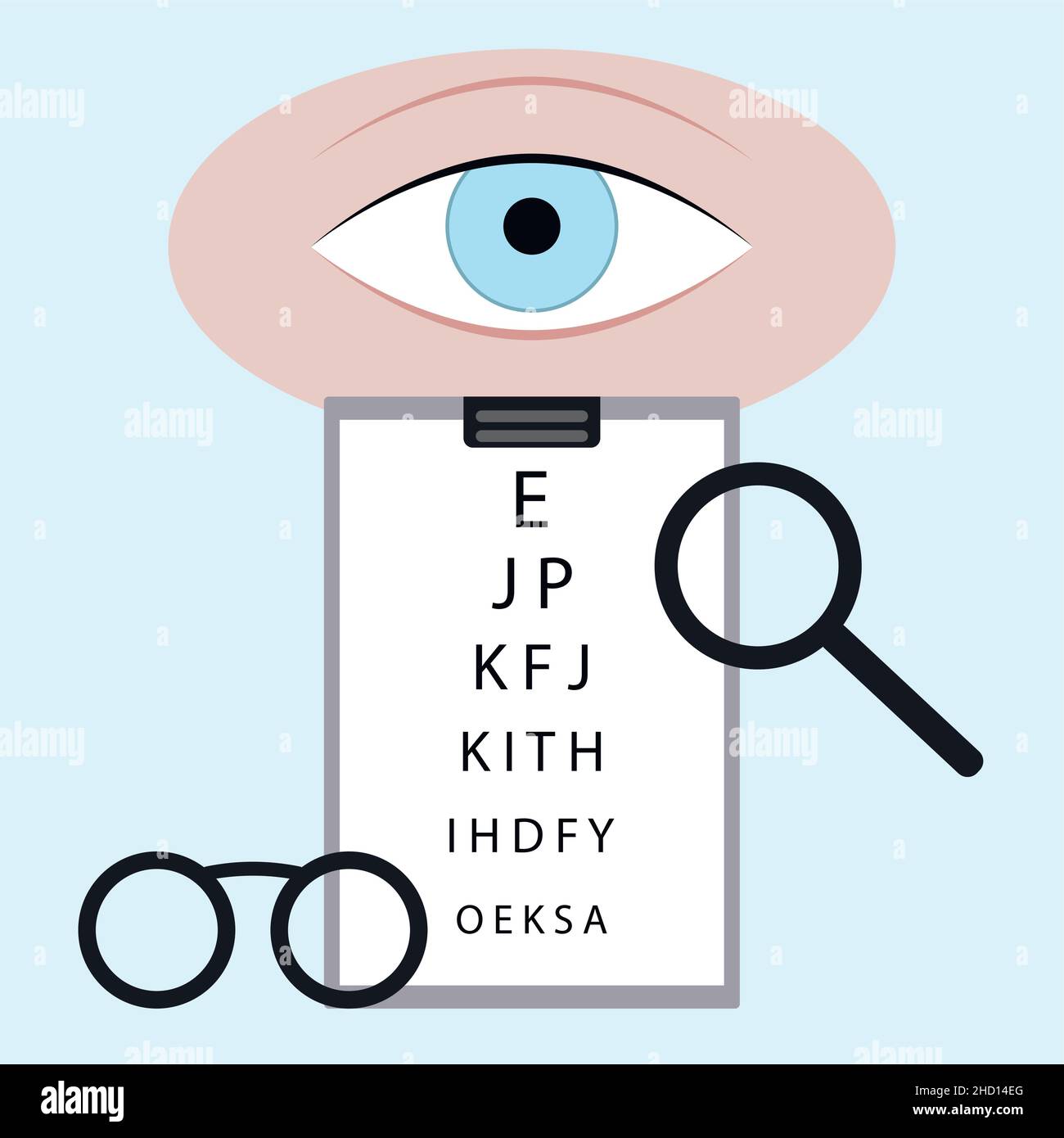 Examine eye and analysis test, chart letter exam ophthalmologist ...