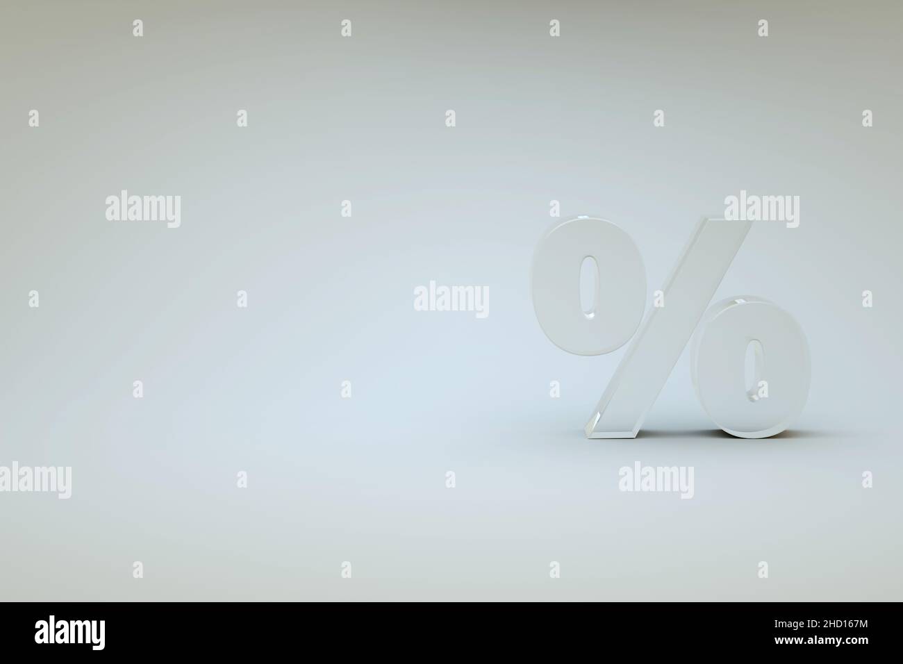 3D percentage icon on a white isolated background. White transparent ...