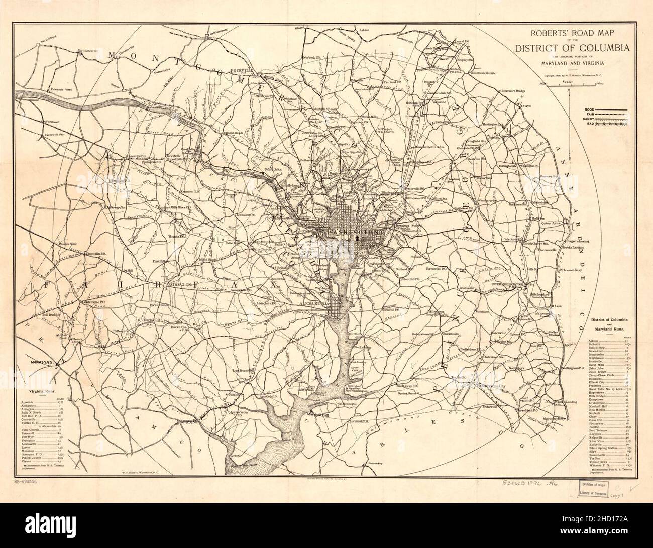 Roberts' road map of the District of Columbia and adjoining portions of ...