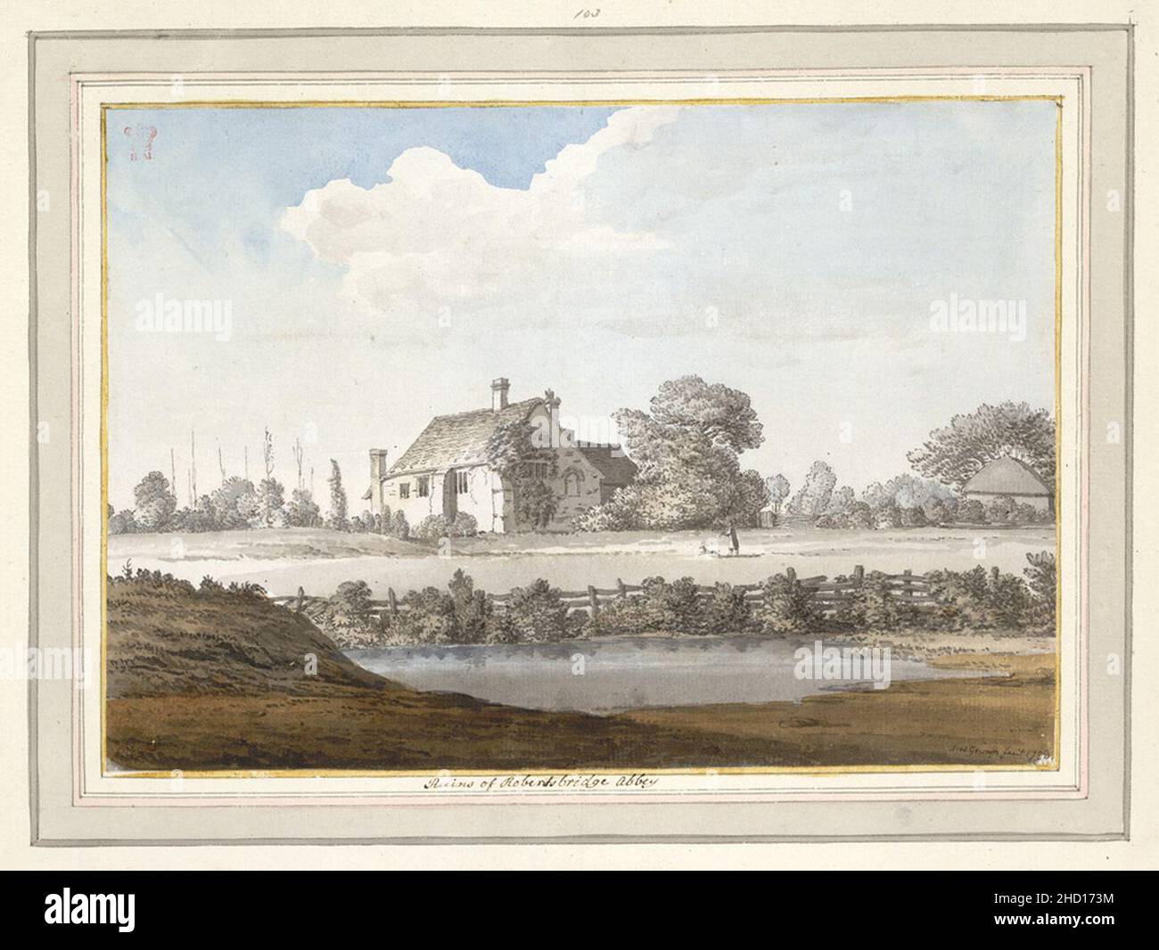 Robertsbridge Abbey by Samuel Hieronymus Grimm 1783 Stock Photo - Alamy