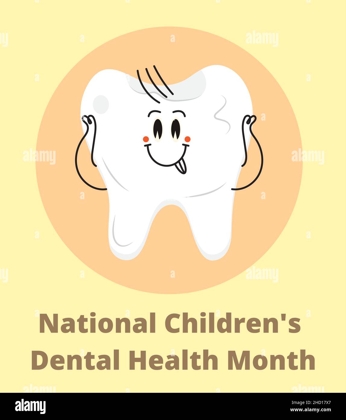 Children's Dental Health Awareness Month in February concept vector ...