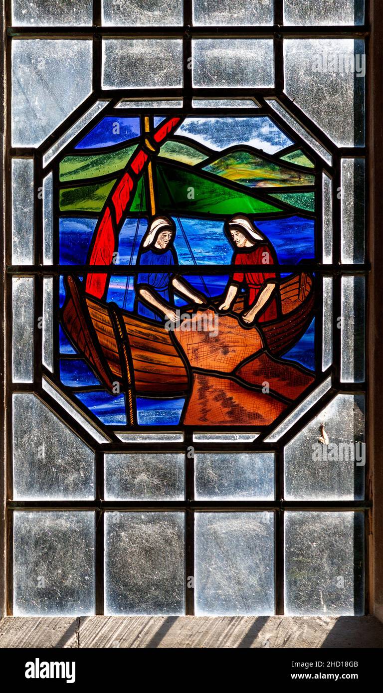 Stained glass window Gunton church, Suffolk, England, UK disciples ...