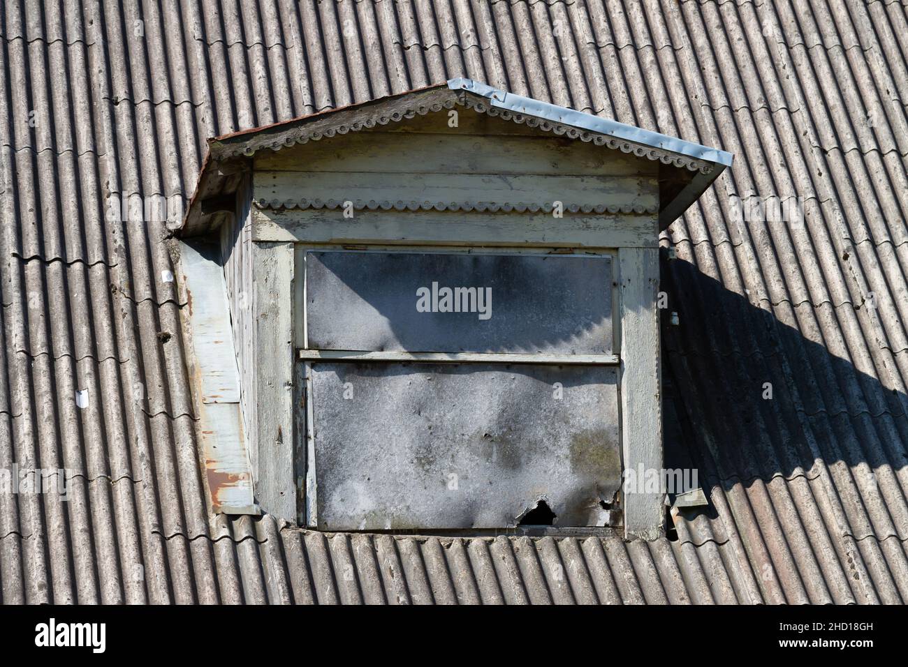 Old window of attic on the roof Stock Photo - Alamy