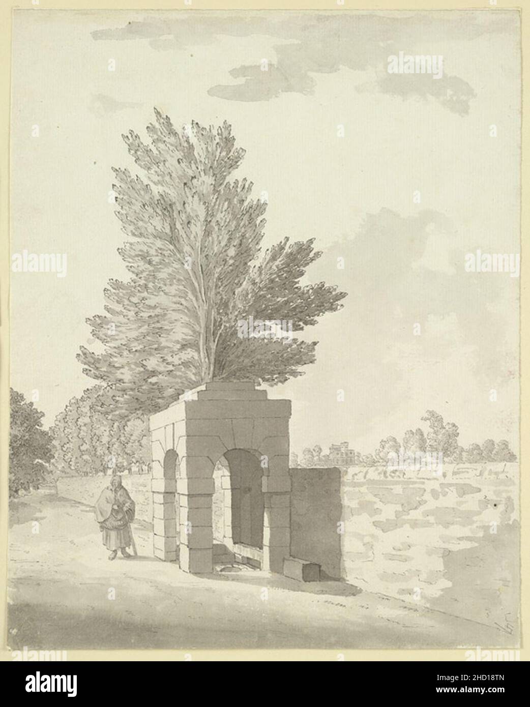 Robin Hood's Well near Doncaster by Samuel Hieronymus Grimm 1773 Stock ...
