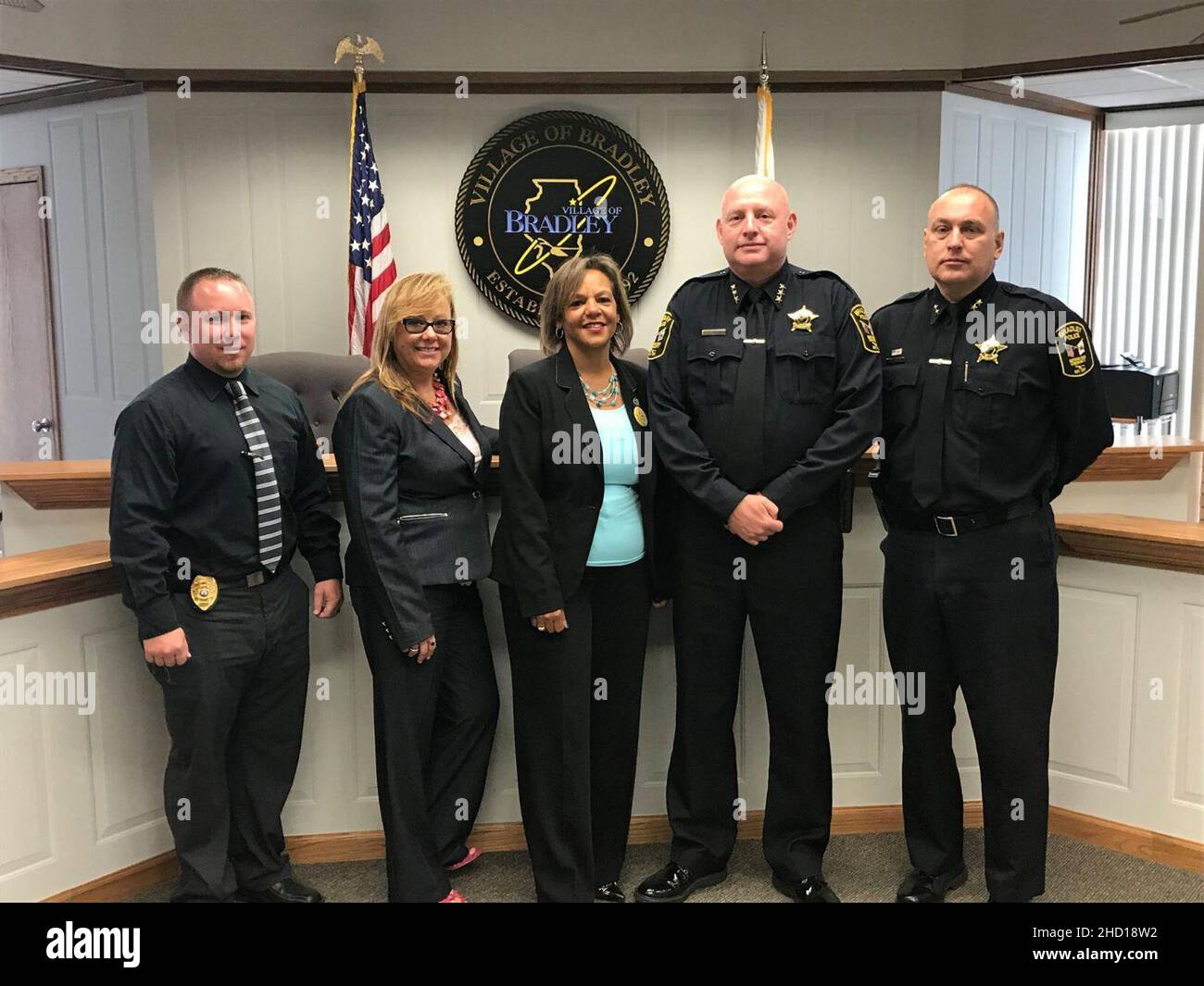 Robin Kelly meets with Chief Johnston & Bradley Police Department Stock ...