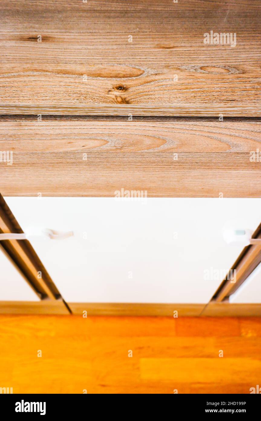 Top view of a kitchen table with shelves Stock Photo - Alamy