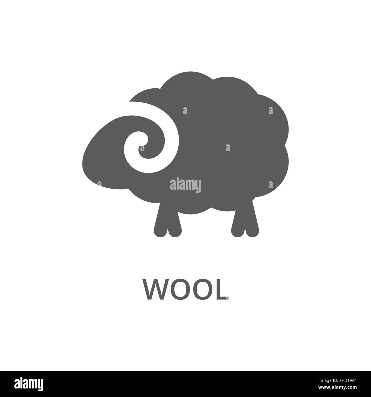 Sheep black vector icon. Wool fabric, textile material filled symbol ...