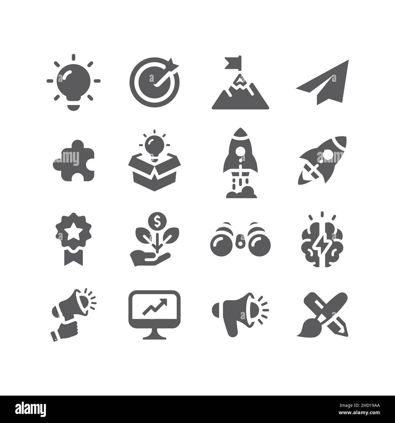 Creative startup set icons hi-res stock photography and images - Alamy
