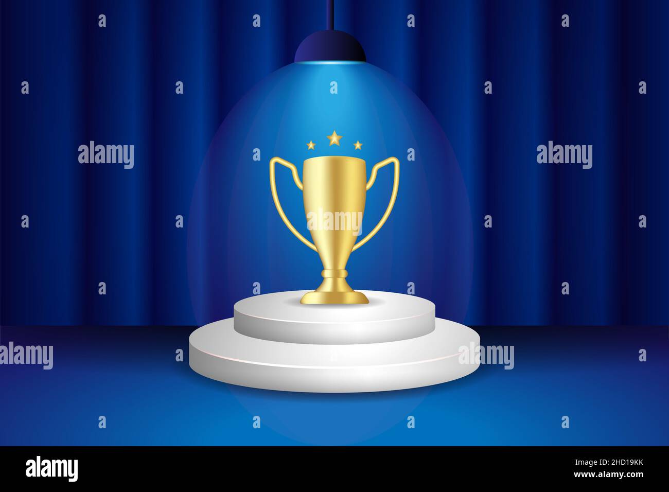 Stage podium scene with lighting for Award Ceremony. Winner round ...