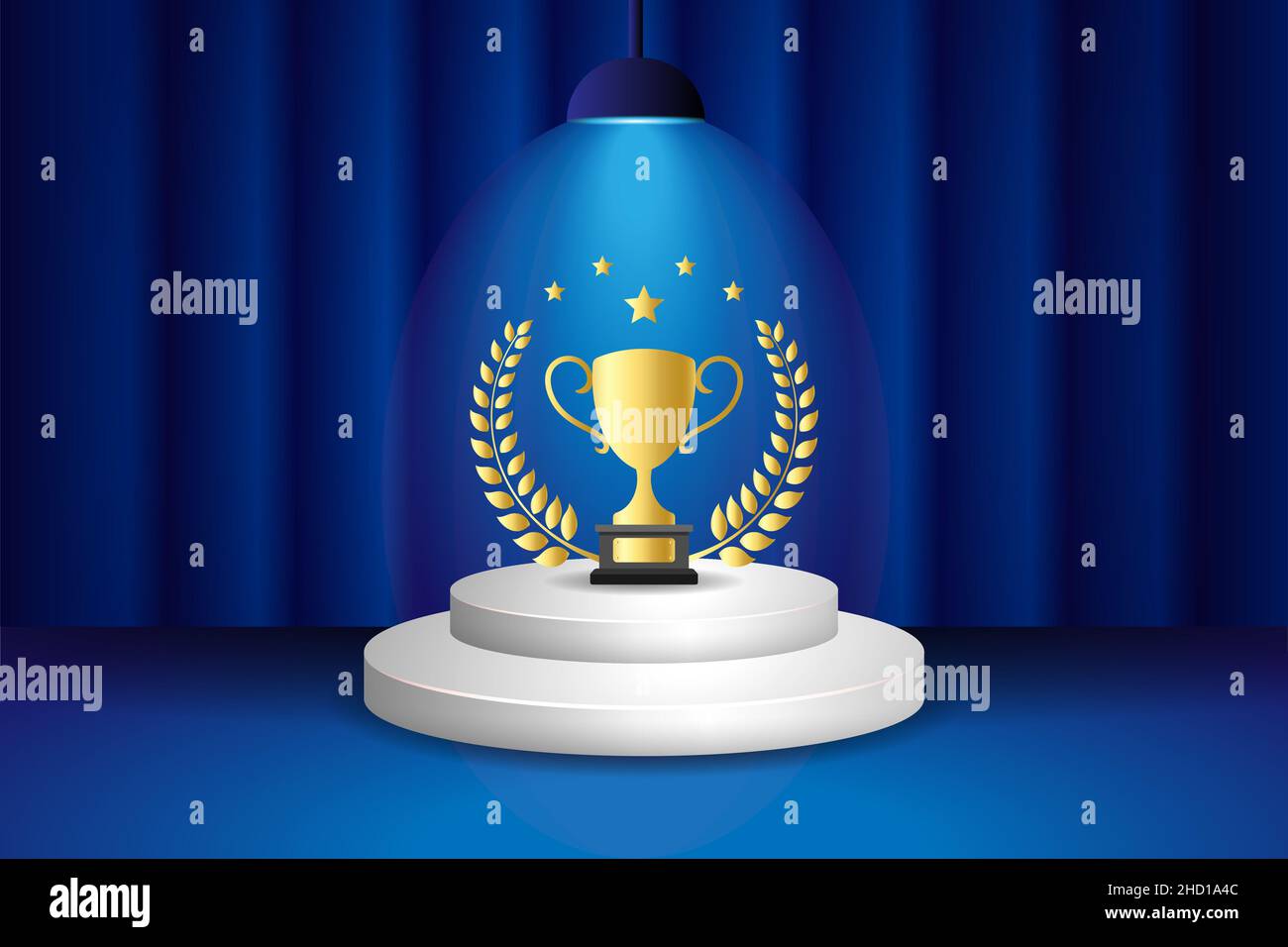 Stage podium scene with lighting for Award Ceremony. Winner round ...